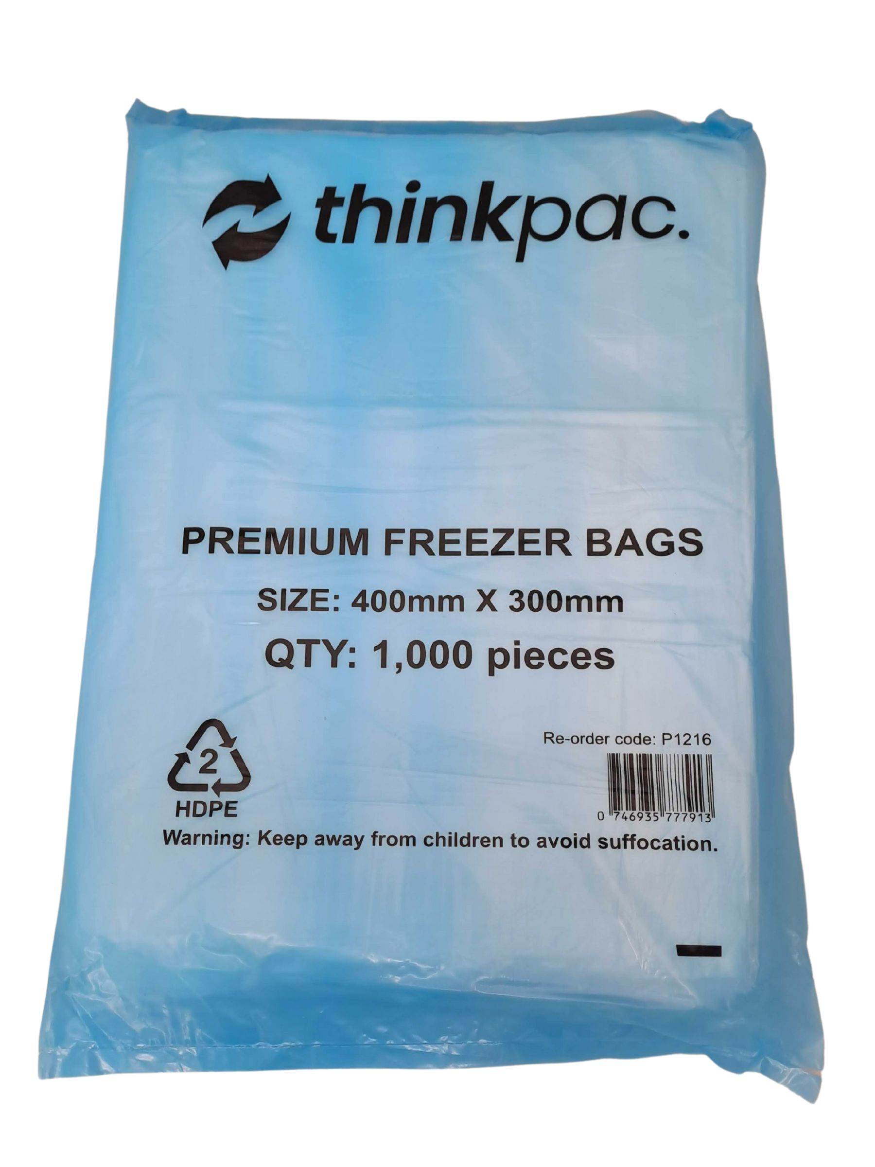 12 x 16 Clear HDPE Freezer Bags - Thinkpac
